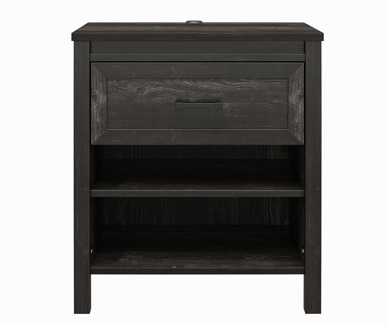 Ameriwood Silverton Black Oak Nightstand with USB Charging | Big Lots