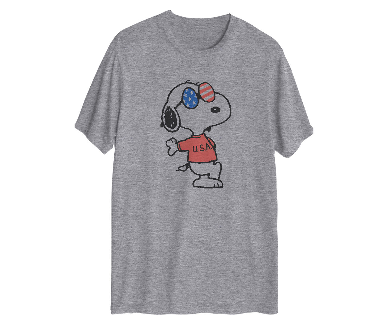 Peanuts Men's Size M Sport Gray Snoopy USA Graphic Tee | Big Lots