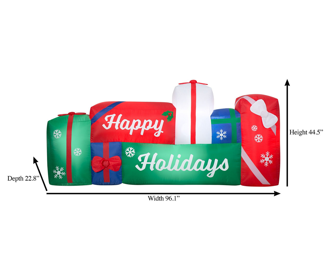 Airblown 44.49" Inflatable LED "Happy Holidays" Gift Box Display | Big Lots