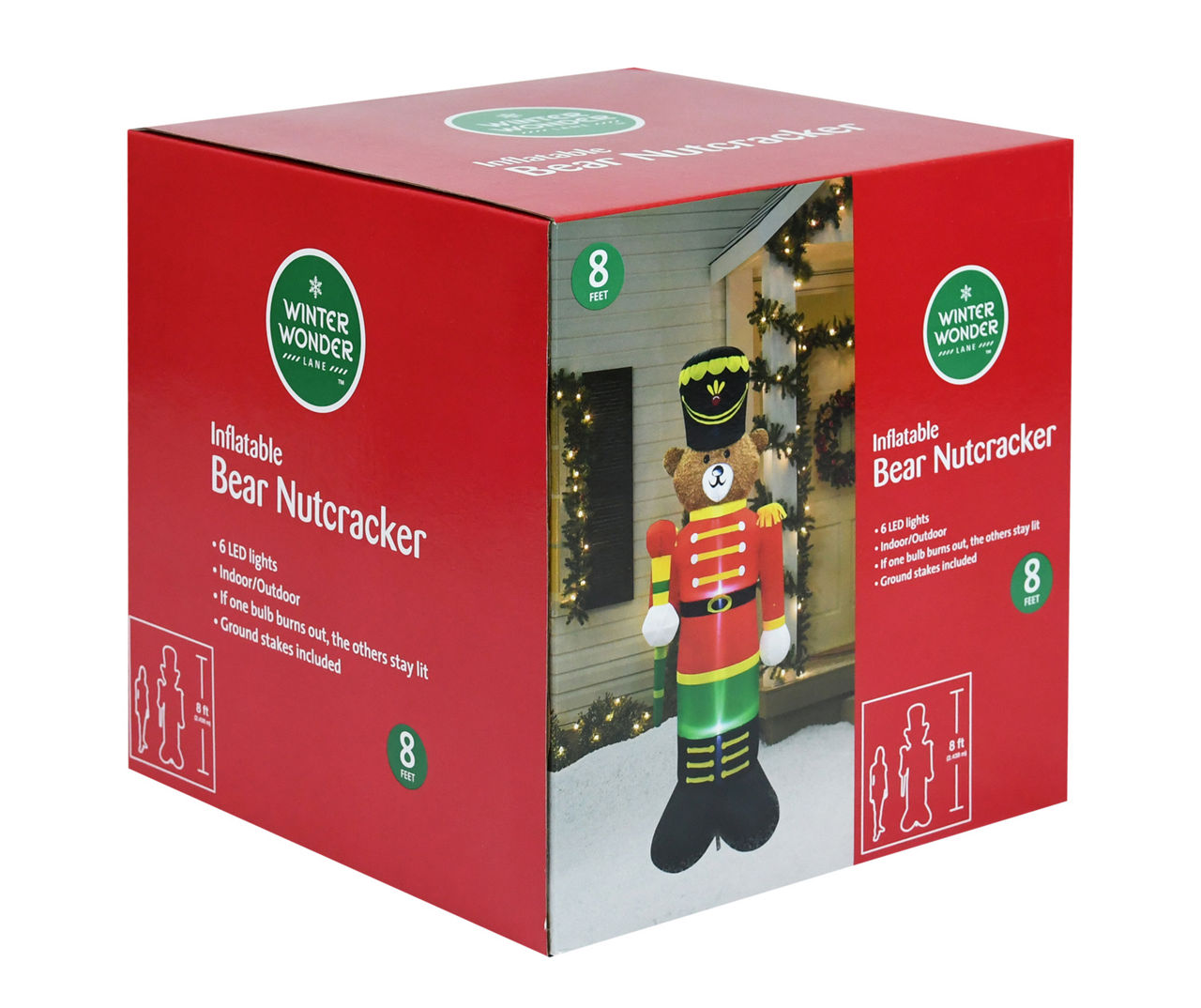 Winter Wonder Lane 8' Inflatable LED Bear Nutcracker | Big Lots