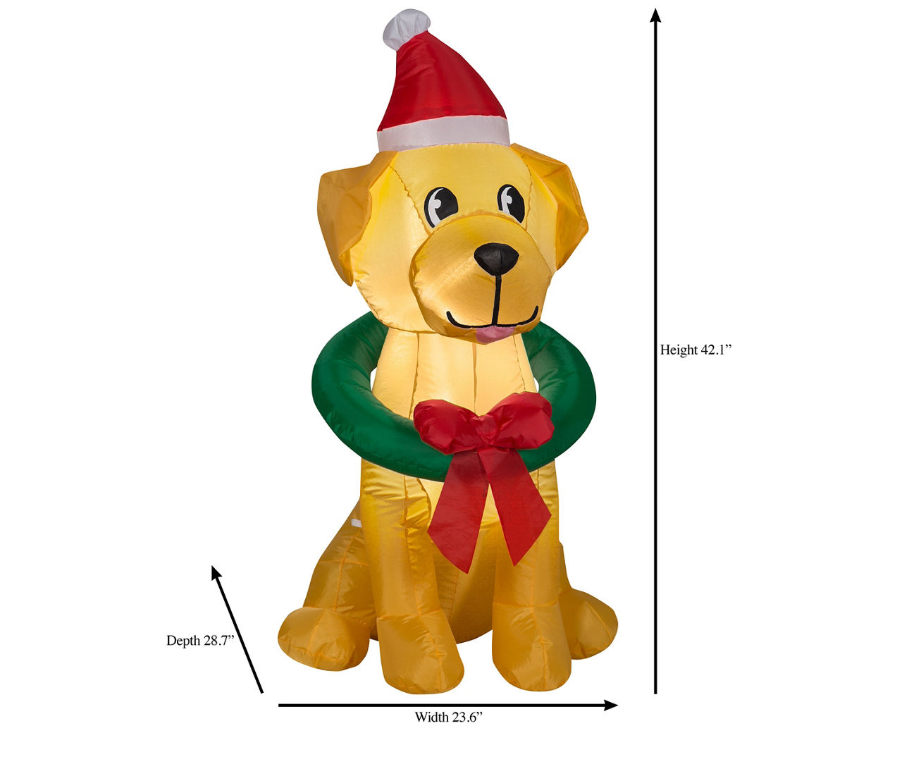Airblown 4' Inflatable LED Dog with Wreath | Big Lots