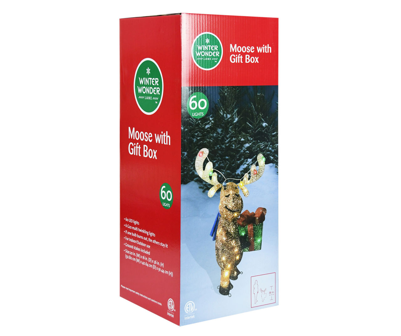 Winter Wonder Lane 36" LED Moose Holding Gift Box | Big Lots