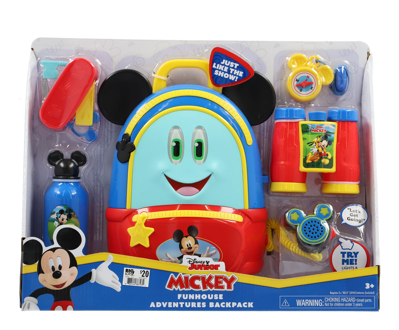 Disney Junior Blue Mickey Mouse Funhouse Adventures Backpack Set | Big Lots