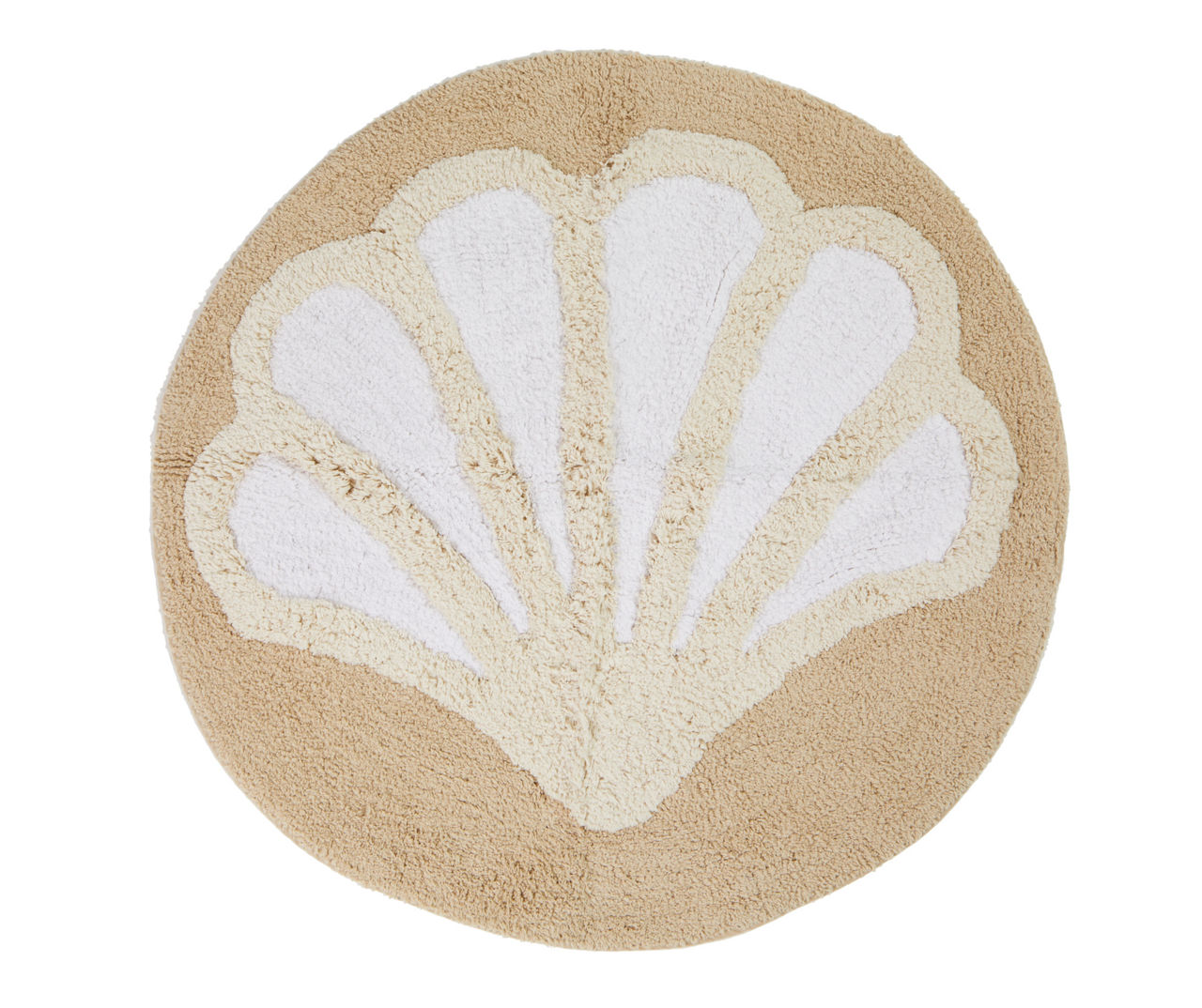 Real Living Grecian Getaway Beige Shell Round Bath Rug | Big Lots