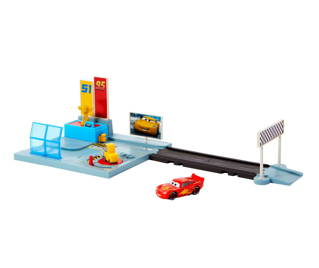Disney Pixar Cars On the Road Dinoco Rust-eze Racing Center Play Set ...