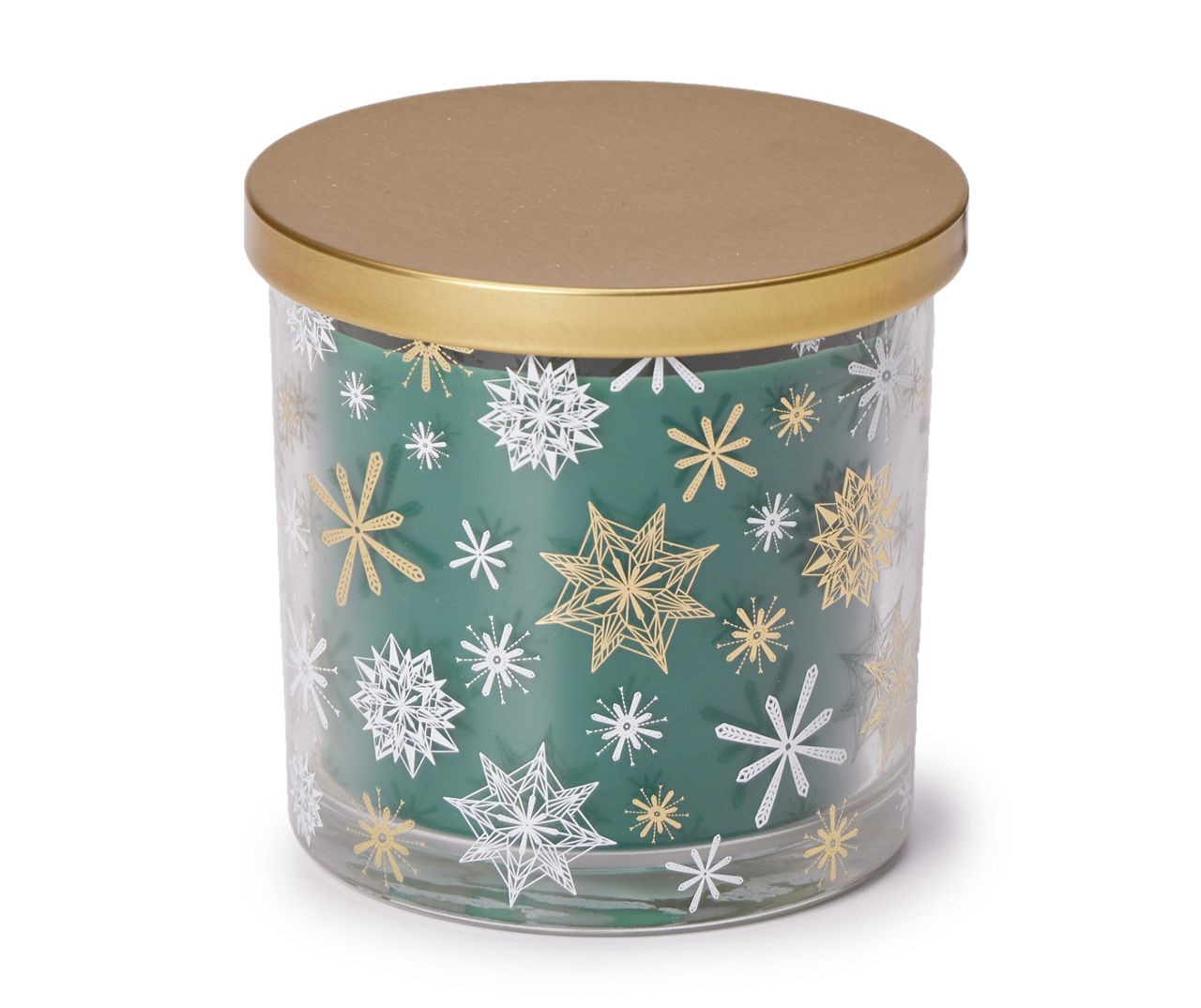 Fresh Balsam Dark Green Snowflake Decal Jar Candle, 14 oz. | Big Lots