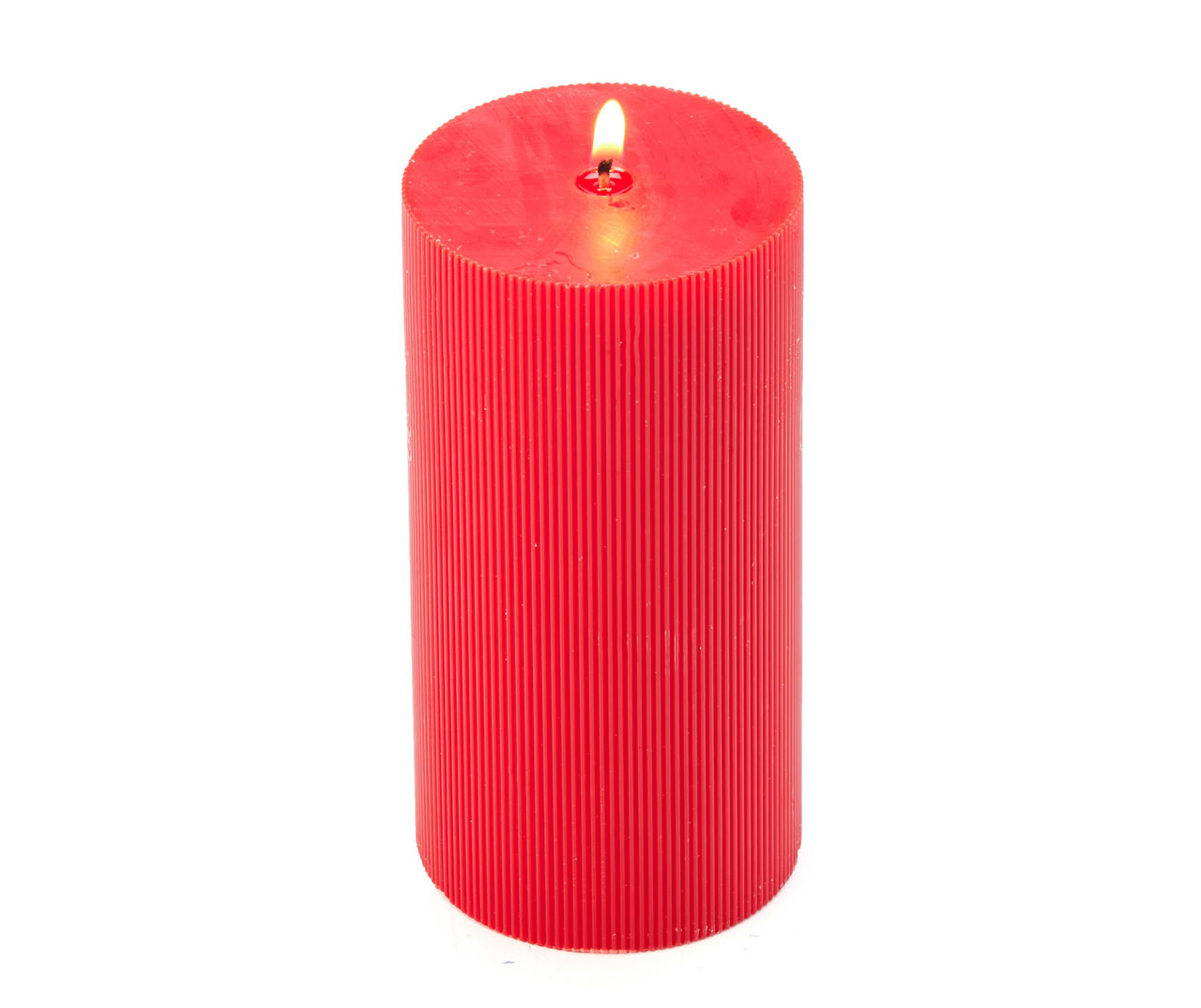Warm Cinnamon Red Rib Pillar Candle, (6") | Big Lots