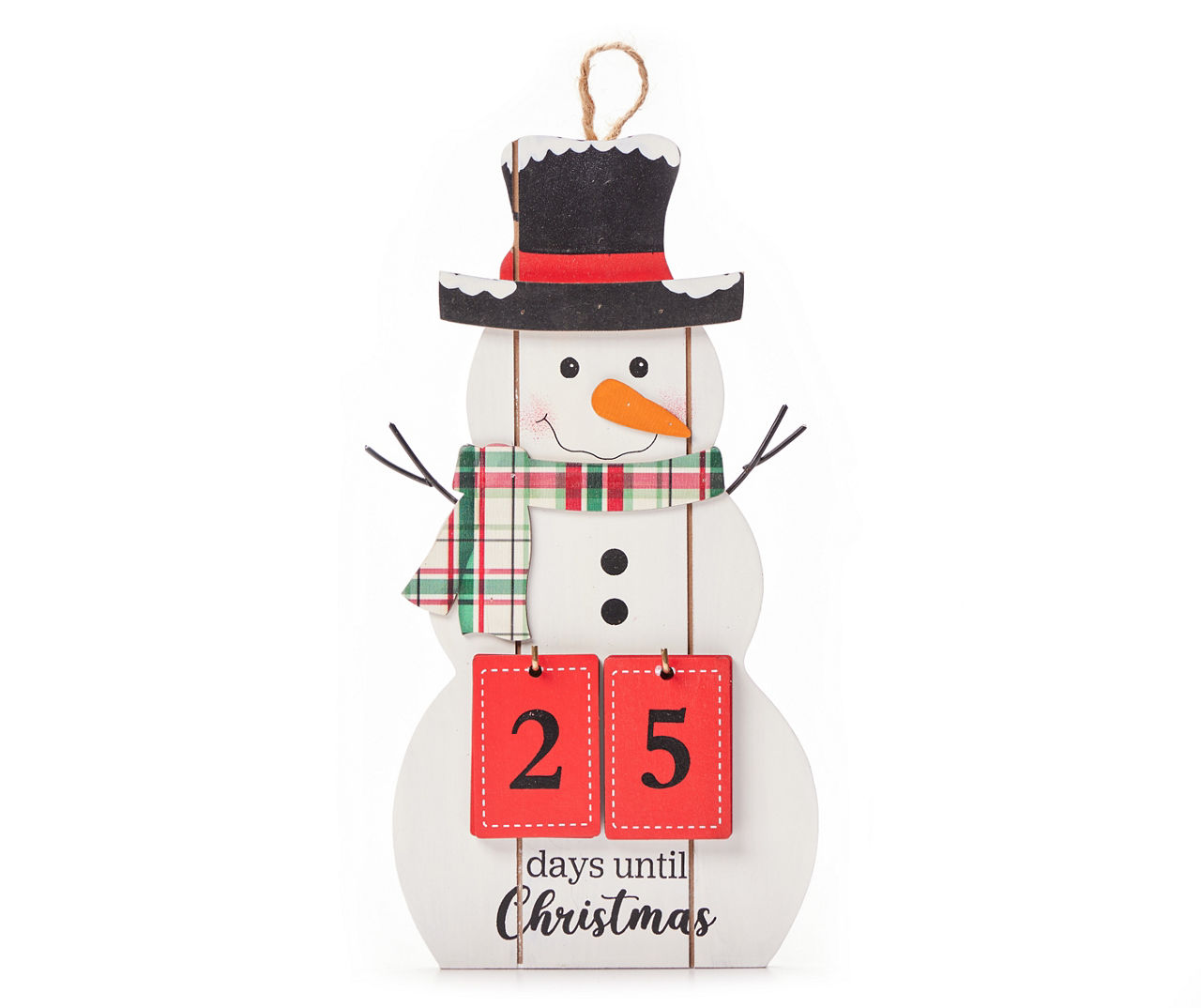 White & Red Snowman Christmas Countdown Wall Plaque | Big Lots