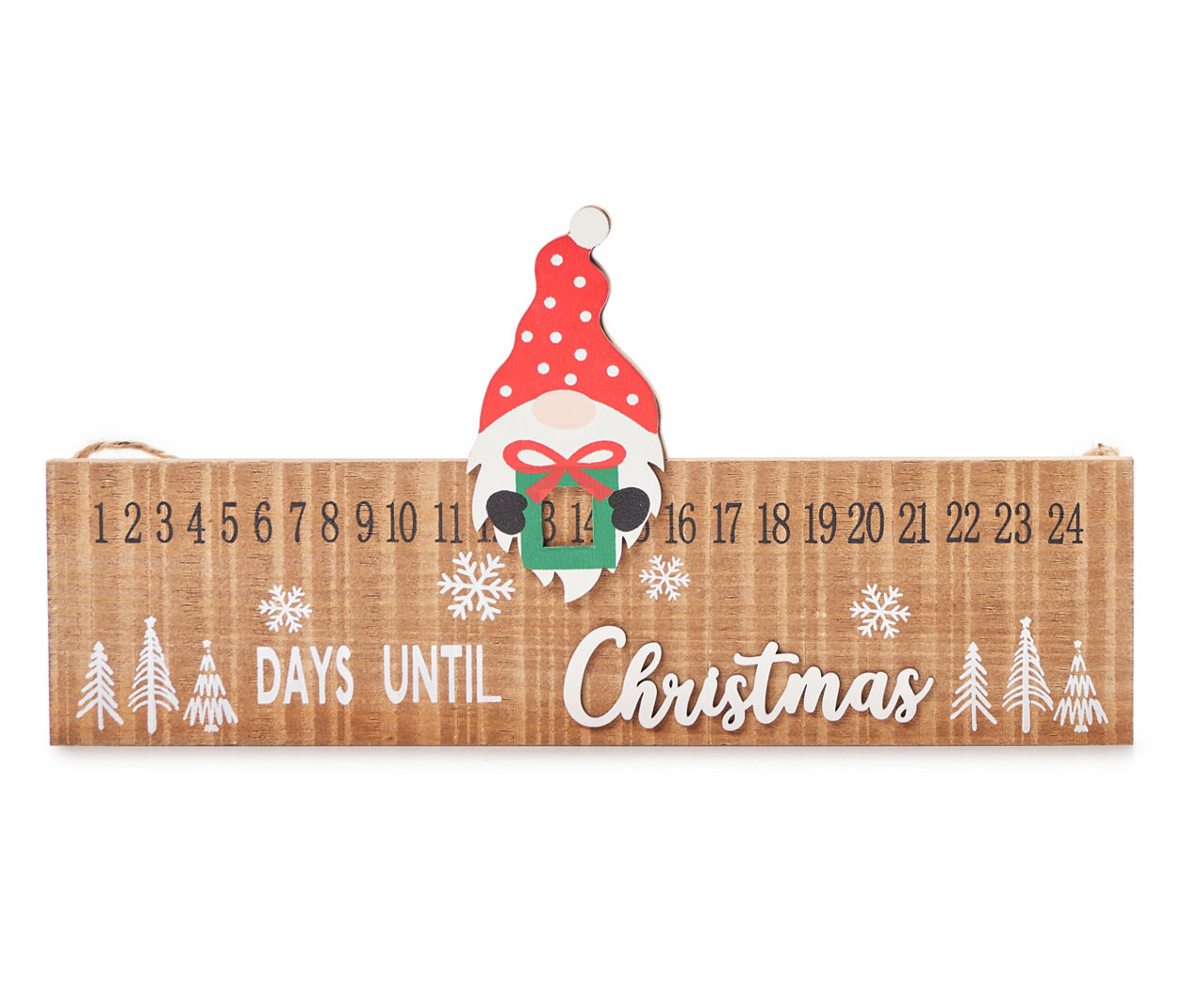 Brown & Red Gnome Sliding Christmas Countdown Wall Plaque | Big Lots