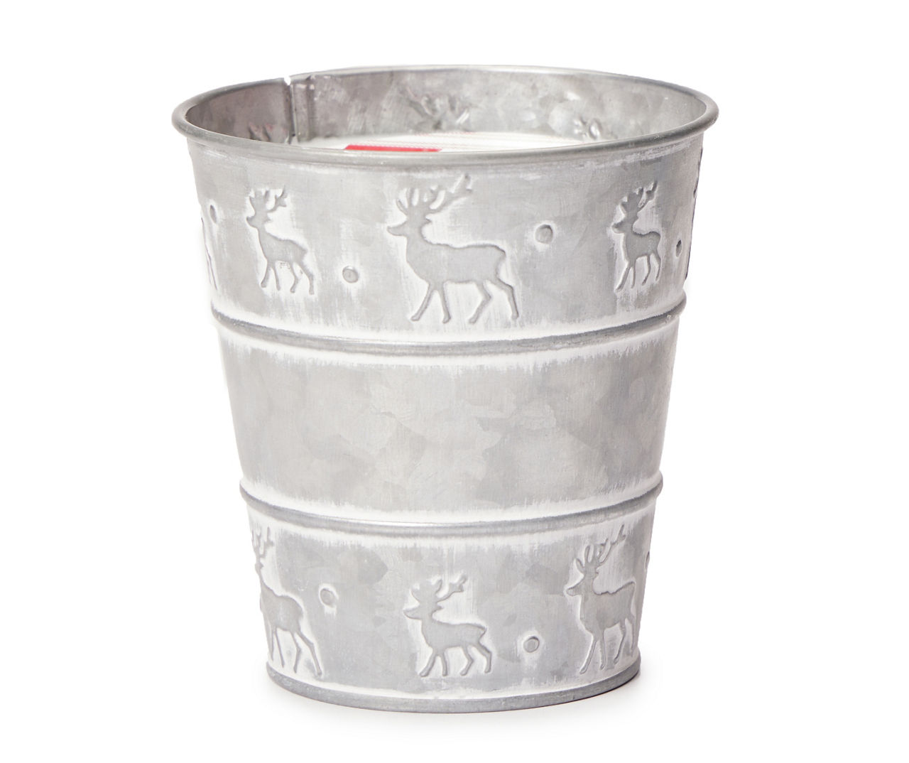 All Is Calm Embossed Deer Galvanized Metal Pail Candle, 13 oz. | Big Lots