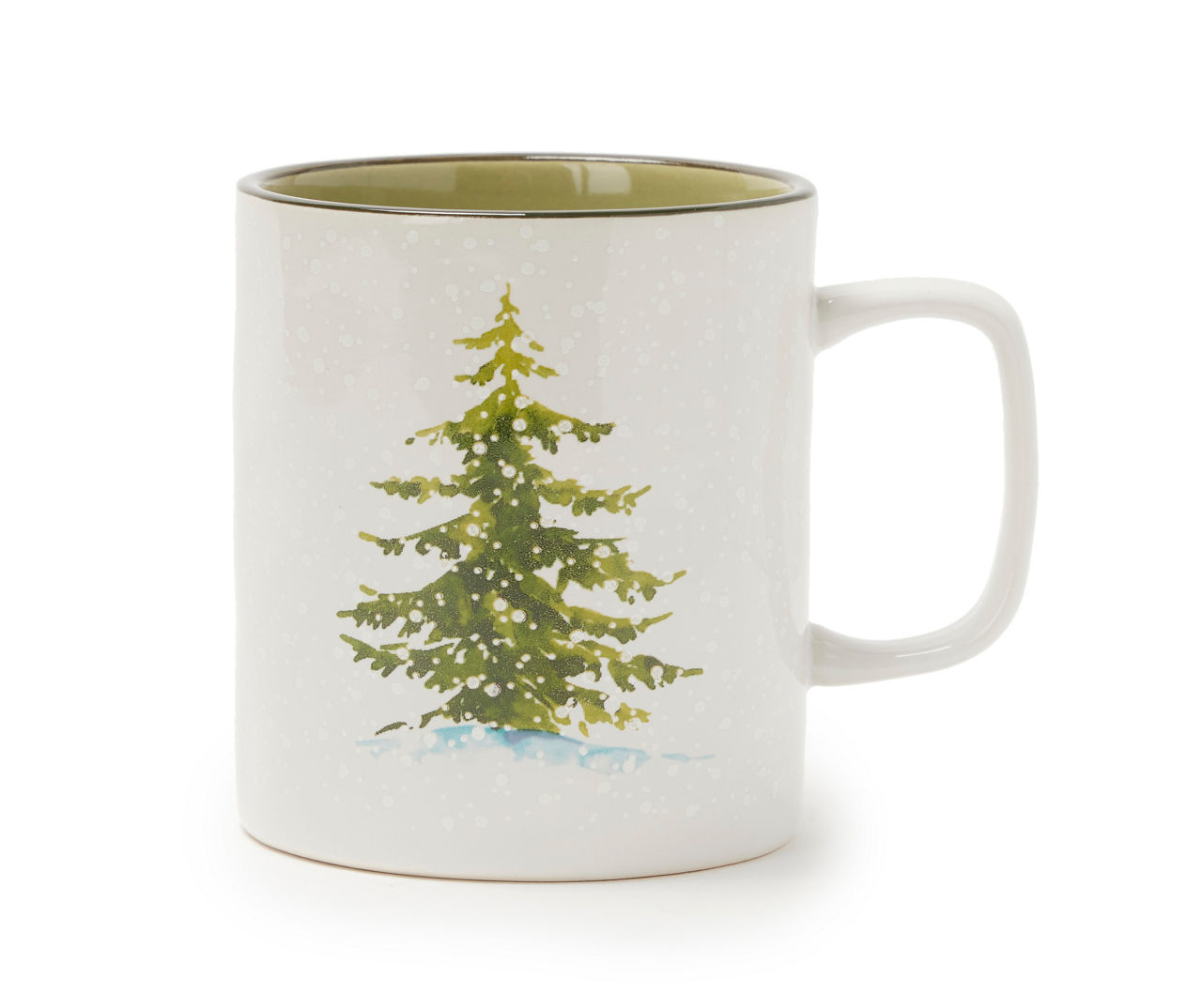 Home Essentials White & Green Snowy Christmas Tree Mug, 16 Oz. | Big Lots