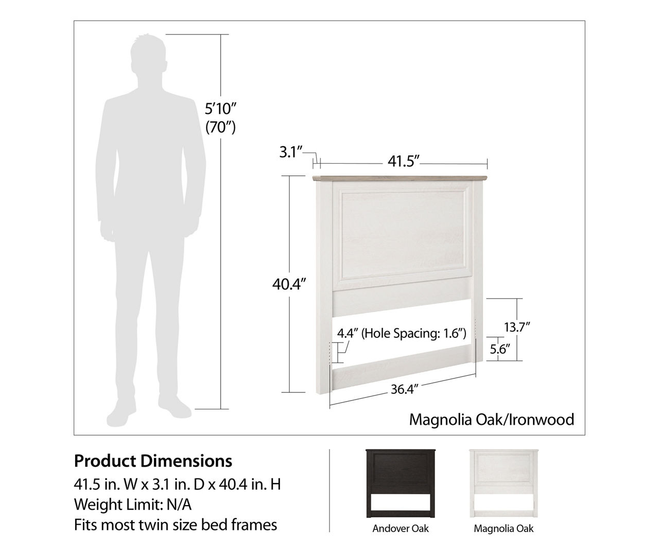 Ameriwood Magnolia Ivory Oak Twin Headboard | Big Lots