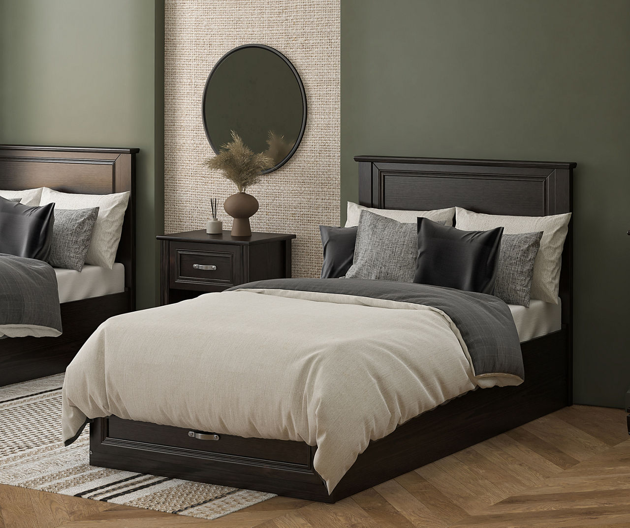 Ameriwood Andover Oak Espresso Twin Storage Platform Bed Base | Big Lots