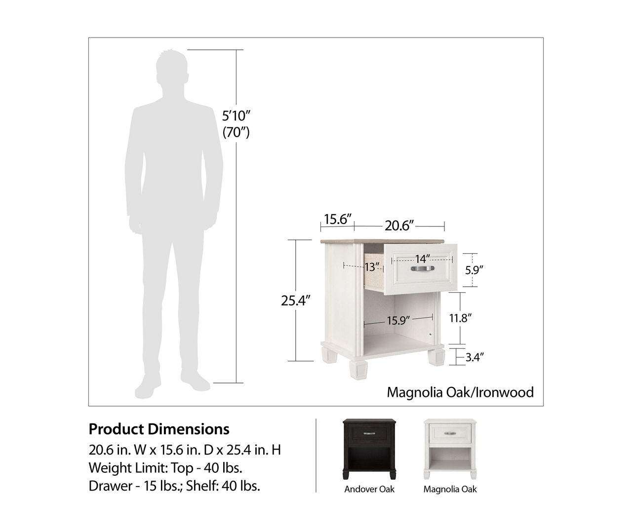 Ameriwood Magnolia Ivory Oak Nightstand | Big Lots