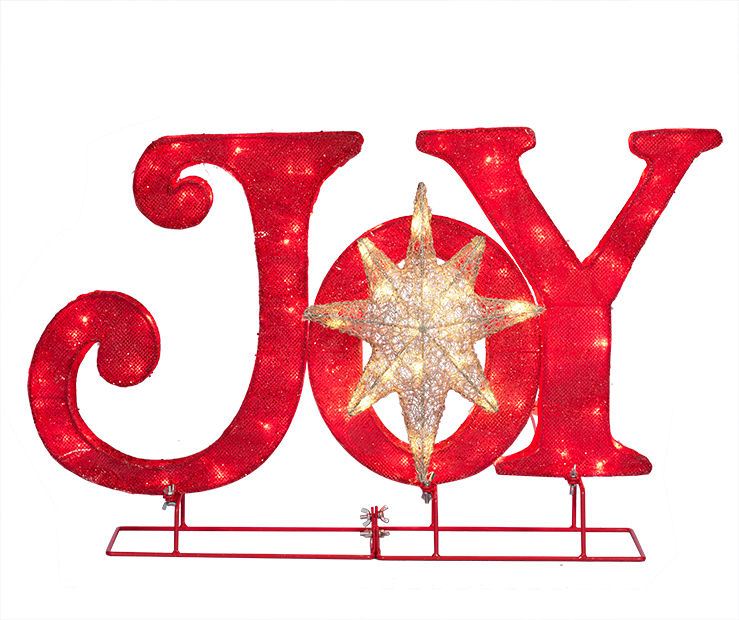 Winter Wonder Lane 18" Light-Up "Joy" & Star Sign | Big Lots