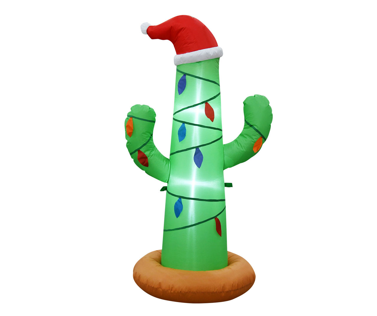 Winter Wonder Lane 5' Inflatable LED Cactus with Santa Hat | Big Lots