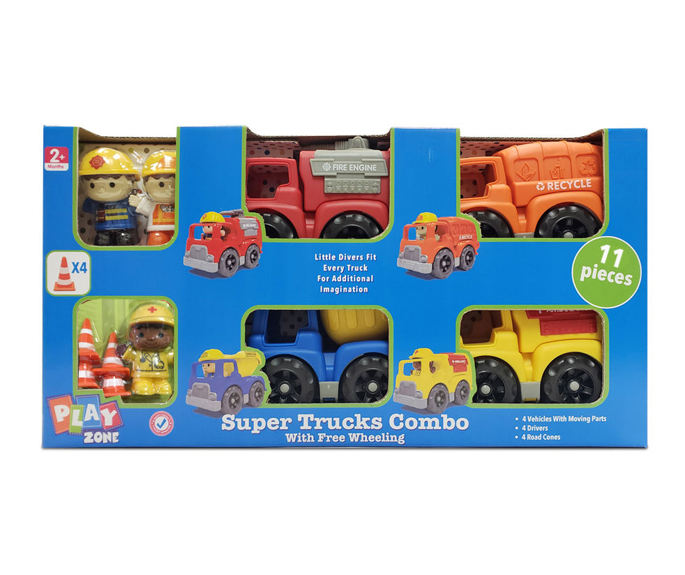 Play Zone Preschool 4-Piece Super Truck Set | Big Lots