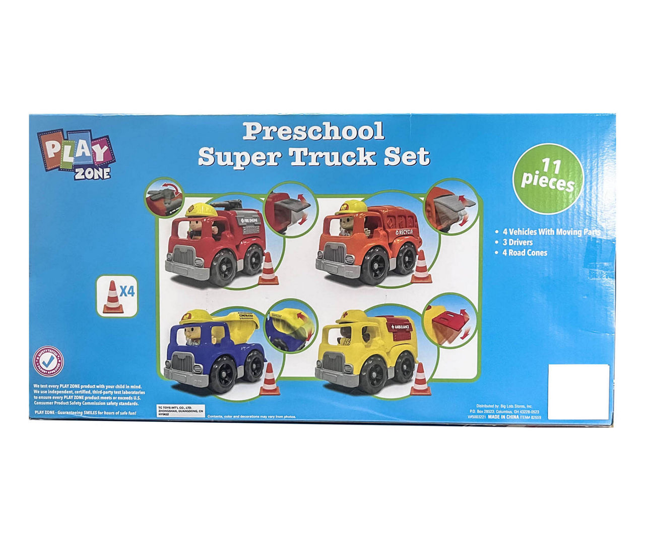 Play Zone Preschool 4-Piece Super Truck Set | Big Lots