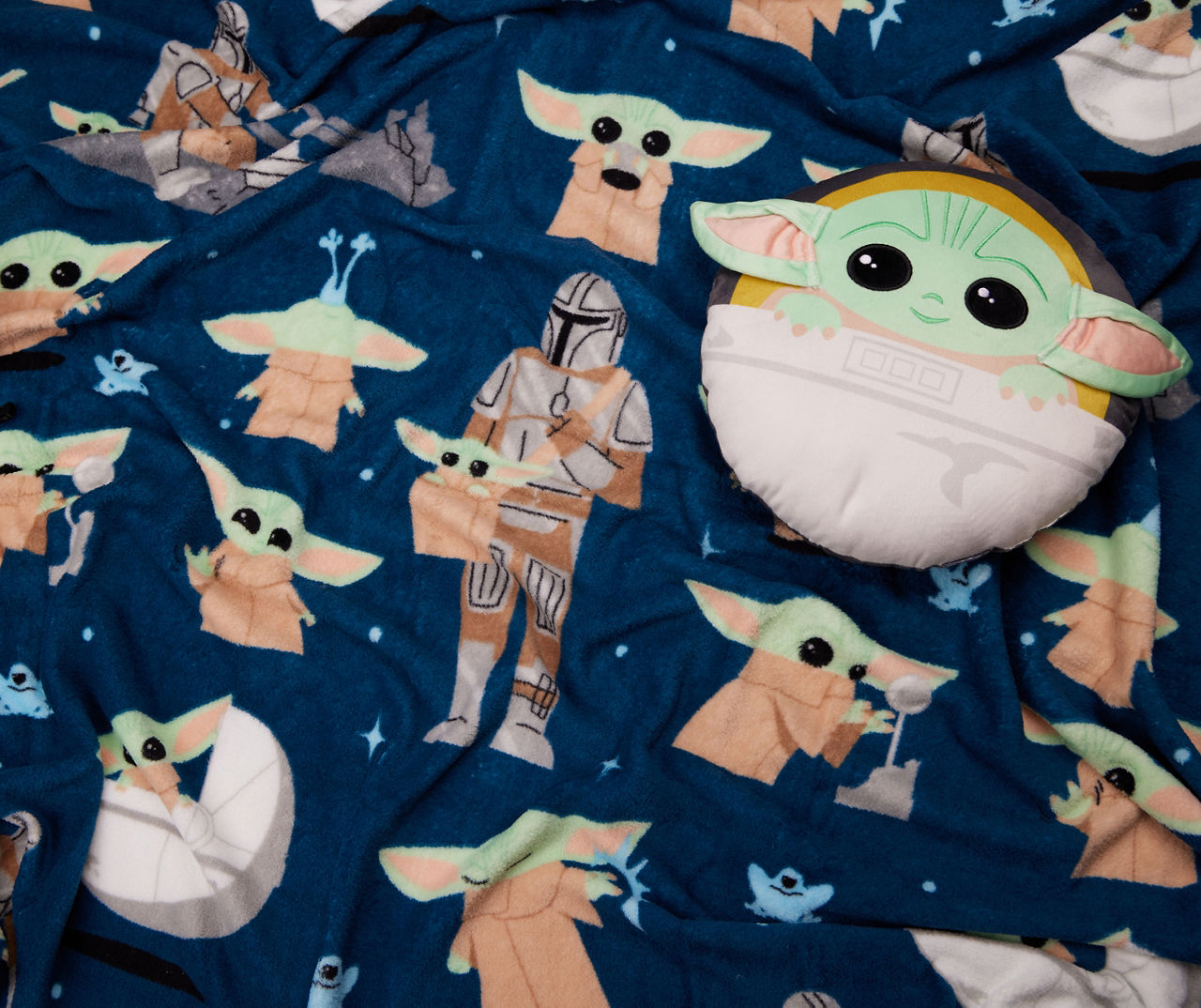 Disney The Mandalorian Blue Grogu Nogginz Pillow & Fleece Blanket Set ...
