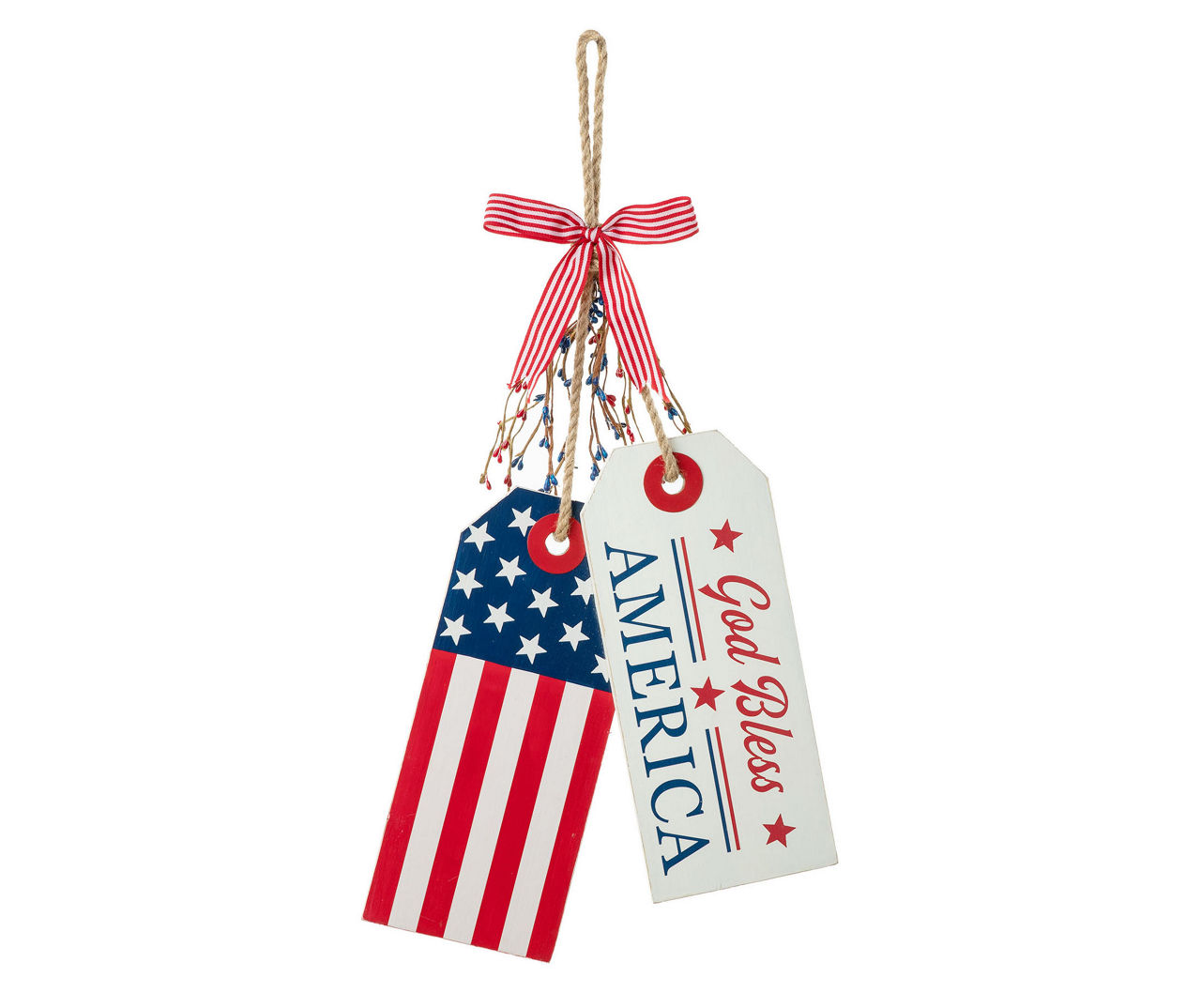 Glitzhome "God Bless America" Tag Hanging Decor | Big Lots