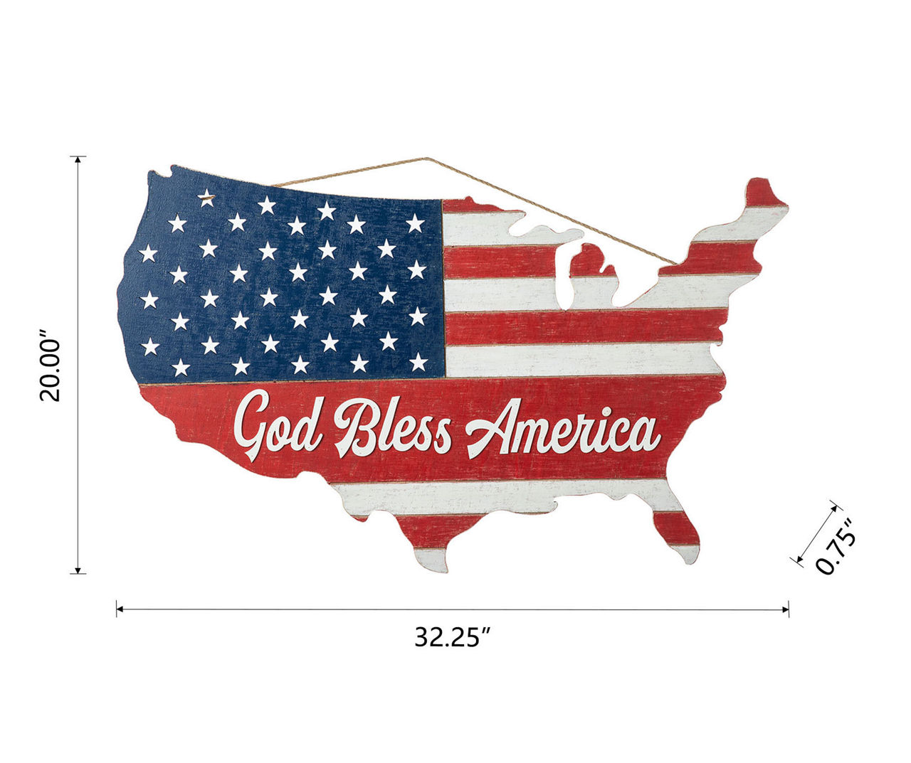 Glitzhome "God Bless America" America Map Hanging Wall Decor | Big Lots