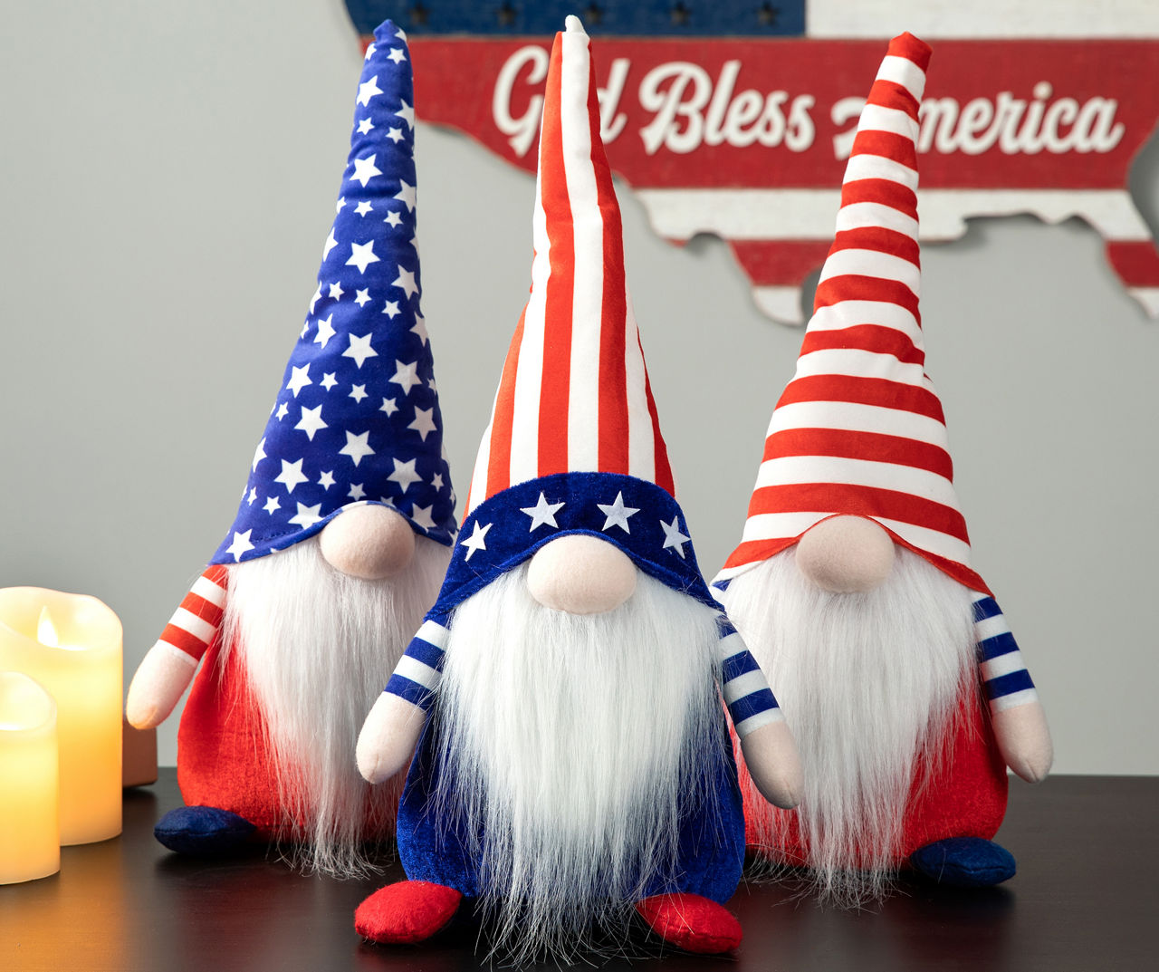 Glitzhome Patriotic Gnome 3-Piece Tabletop Decor Set | Big Lots