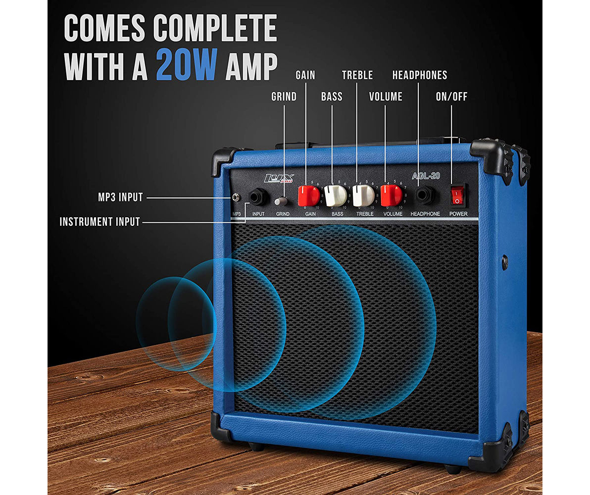 Lyx Pro Blue Electric Guitar Kit | Big Lots