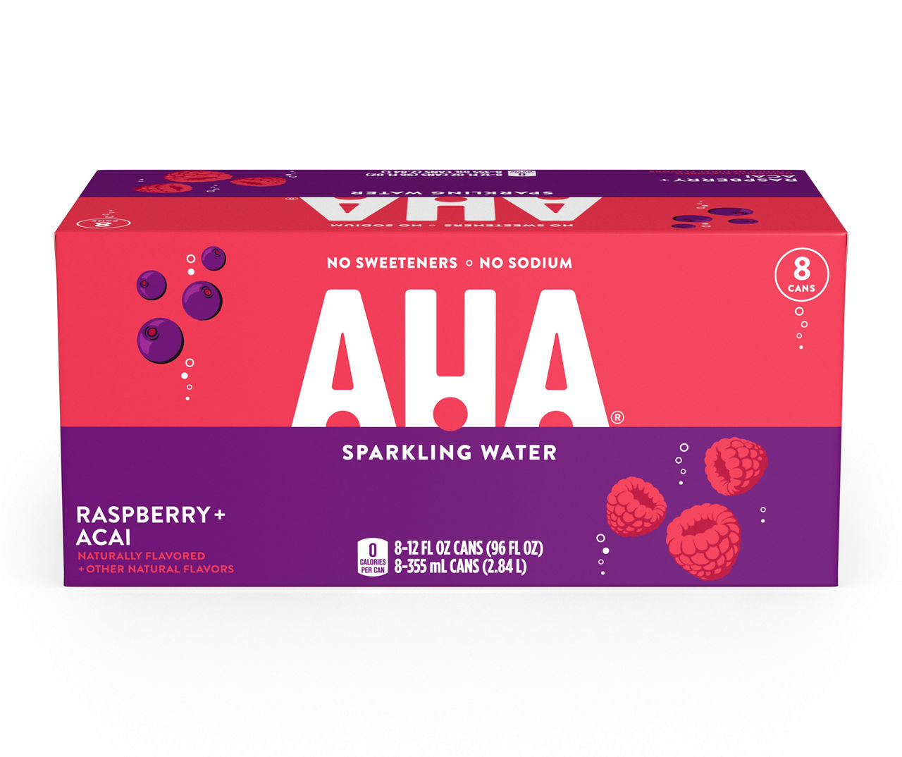 AHA Raspberry + Acai Sparkling Water, 8-Pack | Big Lots