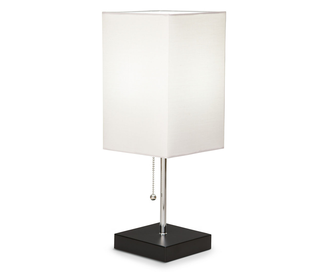 Real Living White & Black Square Table Lamp With Shade & USB Port | Big ...