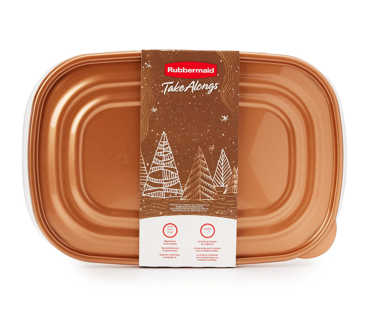 Rubbermaid TakeAlongs Toffee Nut 1 Gallon Rectangle 2-Container Storage ...