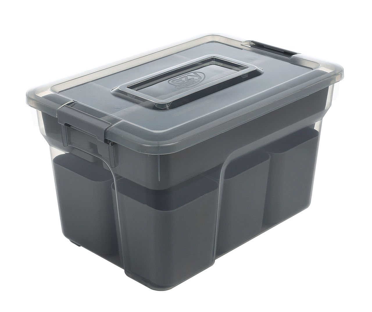EZY Storage Sort it Gray 6-Compartment Latching Organizer With Insert ...