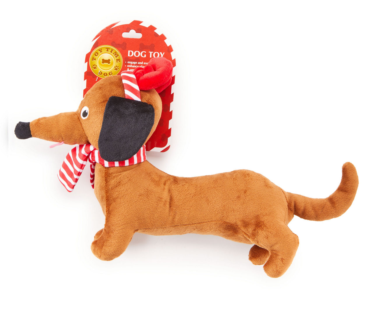 Toy Time Brown Winter Wiener Pup Plush Dog Toy | Big Lots