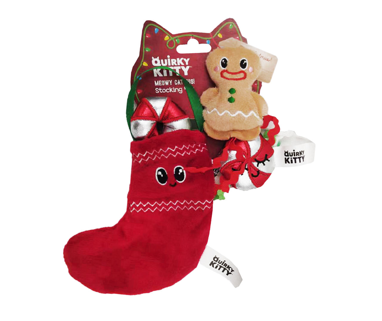 Quirky Kitty Holiday Stocking 4-Piece Cat Toy Set | Big Lots