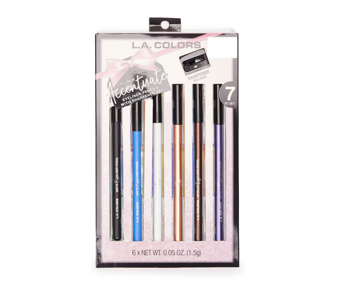 L.A. Colors Eyeliner Accentuate 7-Piece Eyeliner Pencils & Sharpener ...