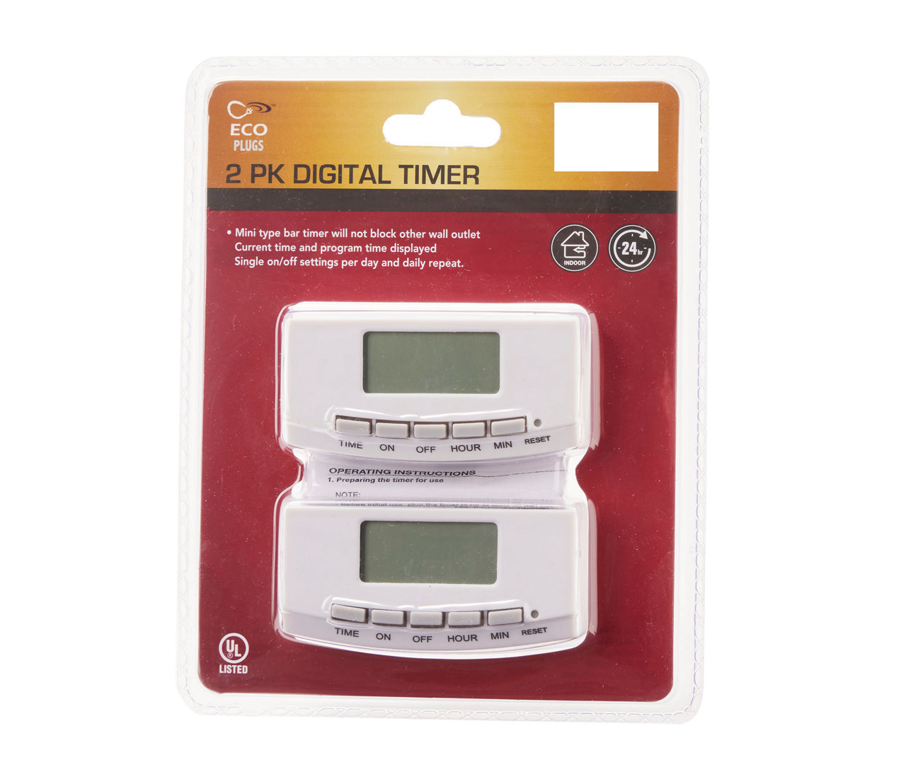 Indoor Digital Plug-In Timer, 2-Pack | Big Lots