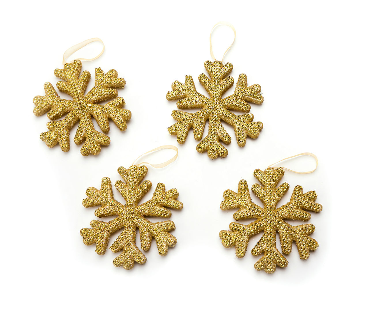 Winter Wonder Lane Bling Snowflake Ornaments, 4-Pack | Big Lots