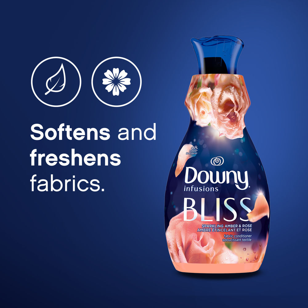Downy Downy Infusions Liquid Fabric Softener, Bliss, Sparkling Amber ...