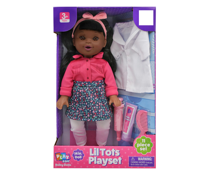 Play Zone Lil Tots 14" Doctor Play Set, Dark Skin, Green Eyes | Big Lots