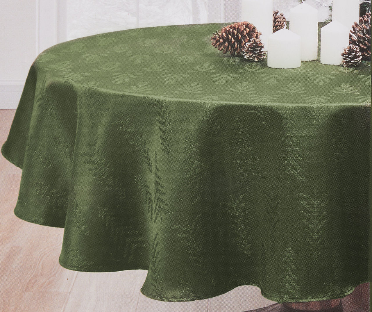 Cuisinart Green Texture Pine Trees Fabric Tablecloth | Big Lots