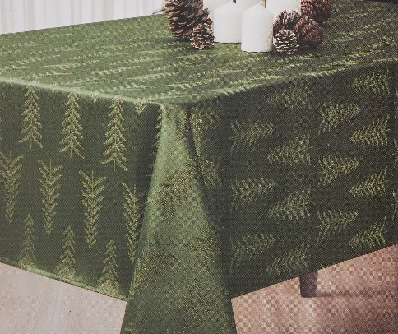 Cuisinart Green Texture Pine Trees Fabric Tablecloth | Big Lots