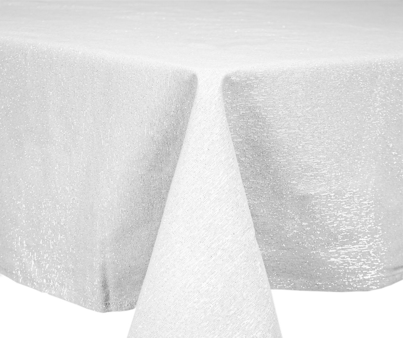 Cuisinart Cuisinart White Lurex Metallic Shimmer Fabric Tablecloth ...