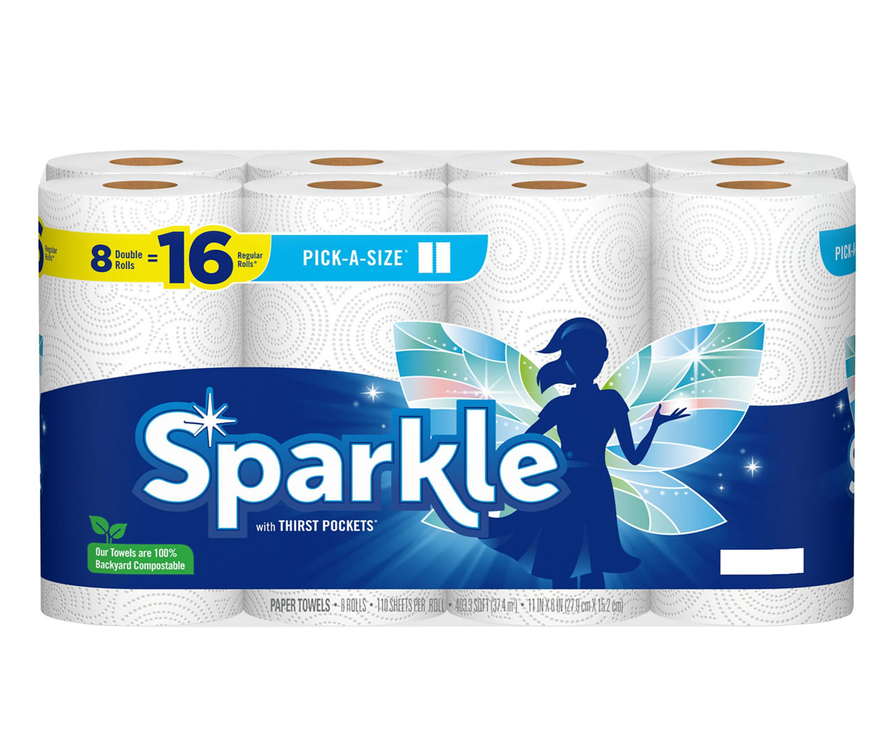 Sparkle Pick A Size Paper Towels, 8-Mega Rolls | Big Lots