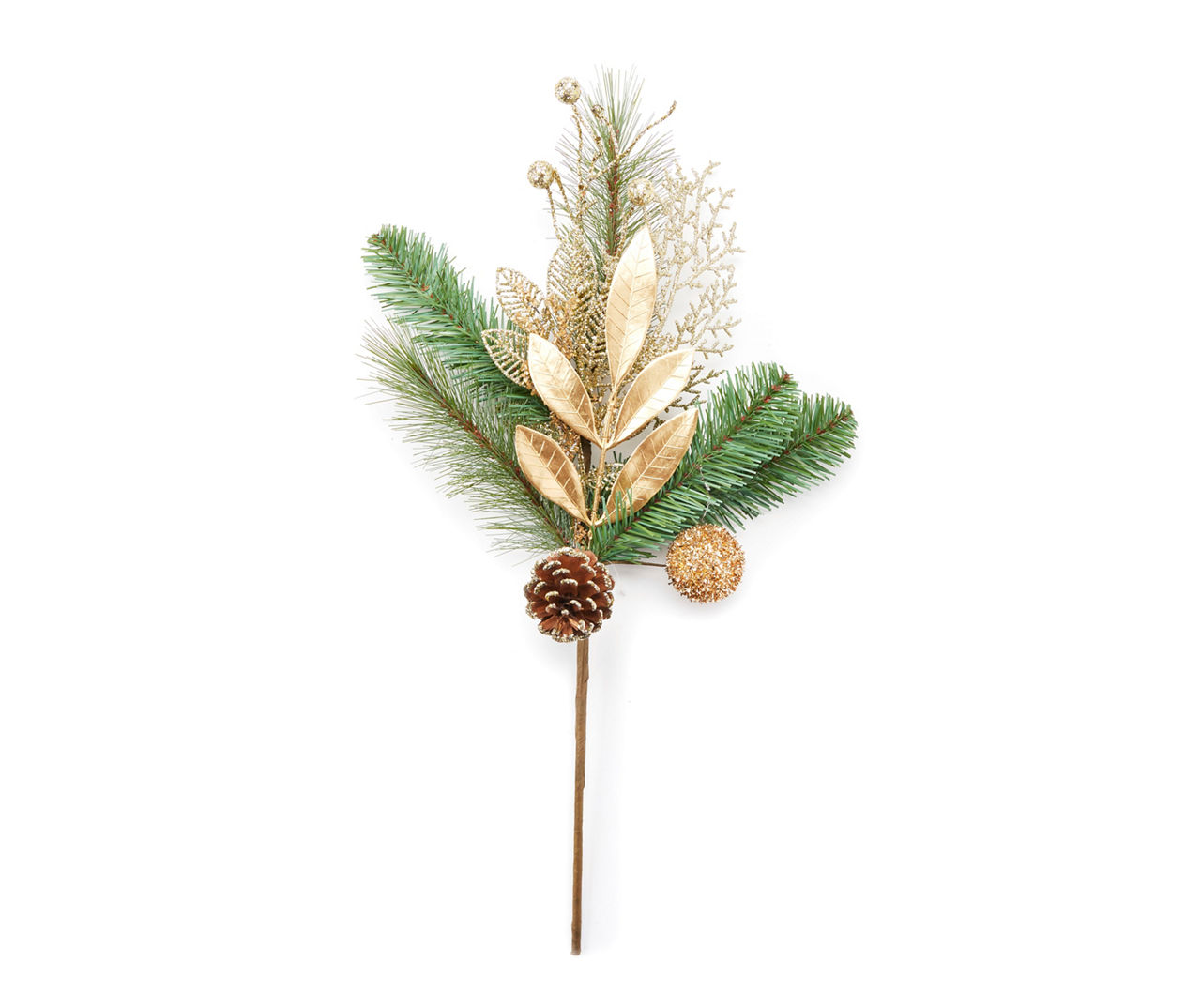 Gold Leaf & Pine Pick | Big Lots