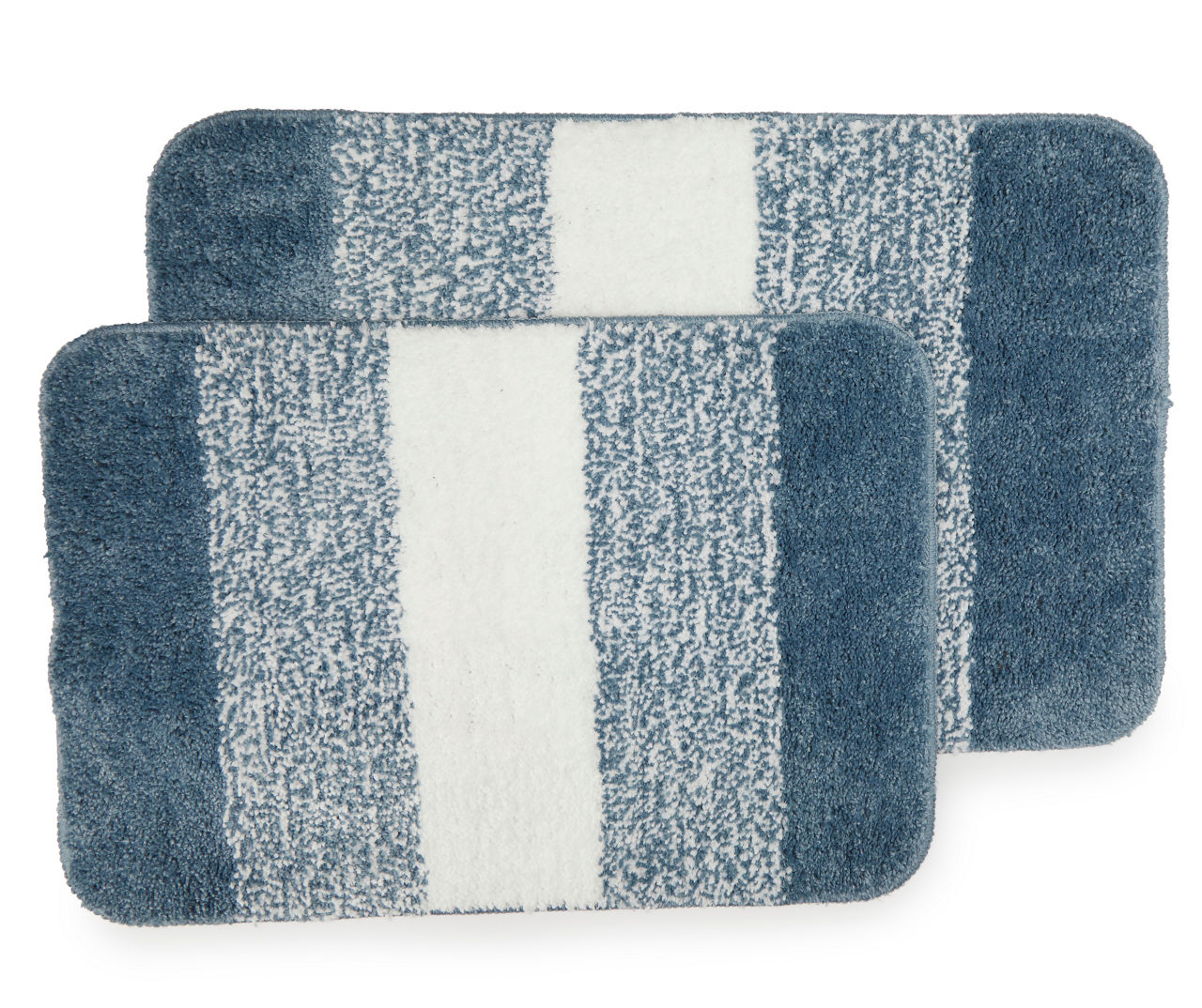 Blue & White Color Block Bath Rug, 2-Pack | Big Lots
