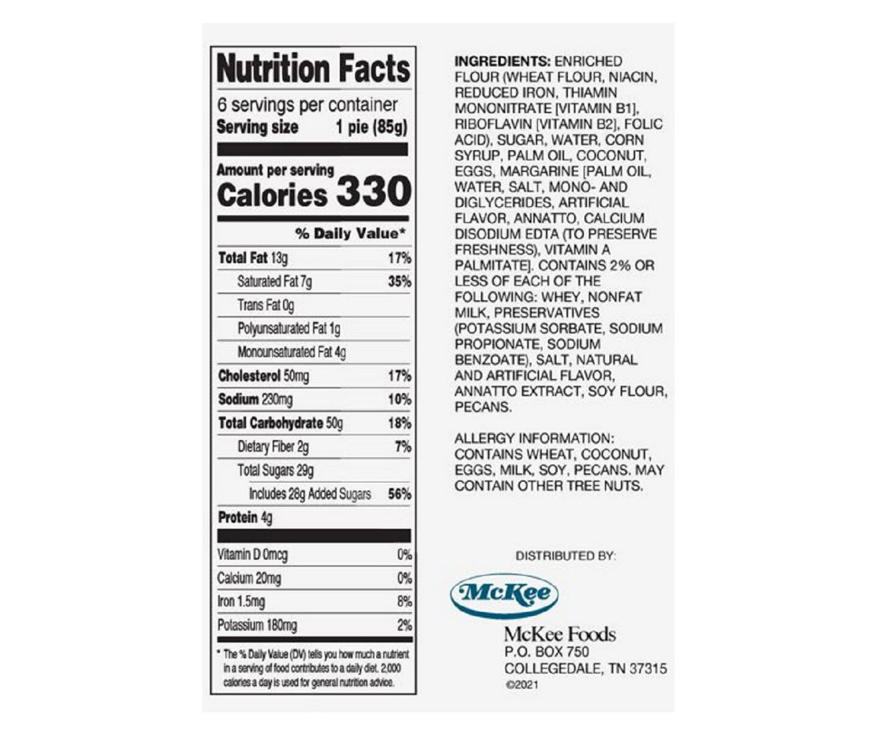 Little Debbie Coconut Pie, 3 Oz. | Big Lots