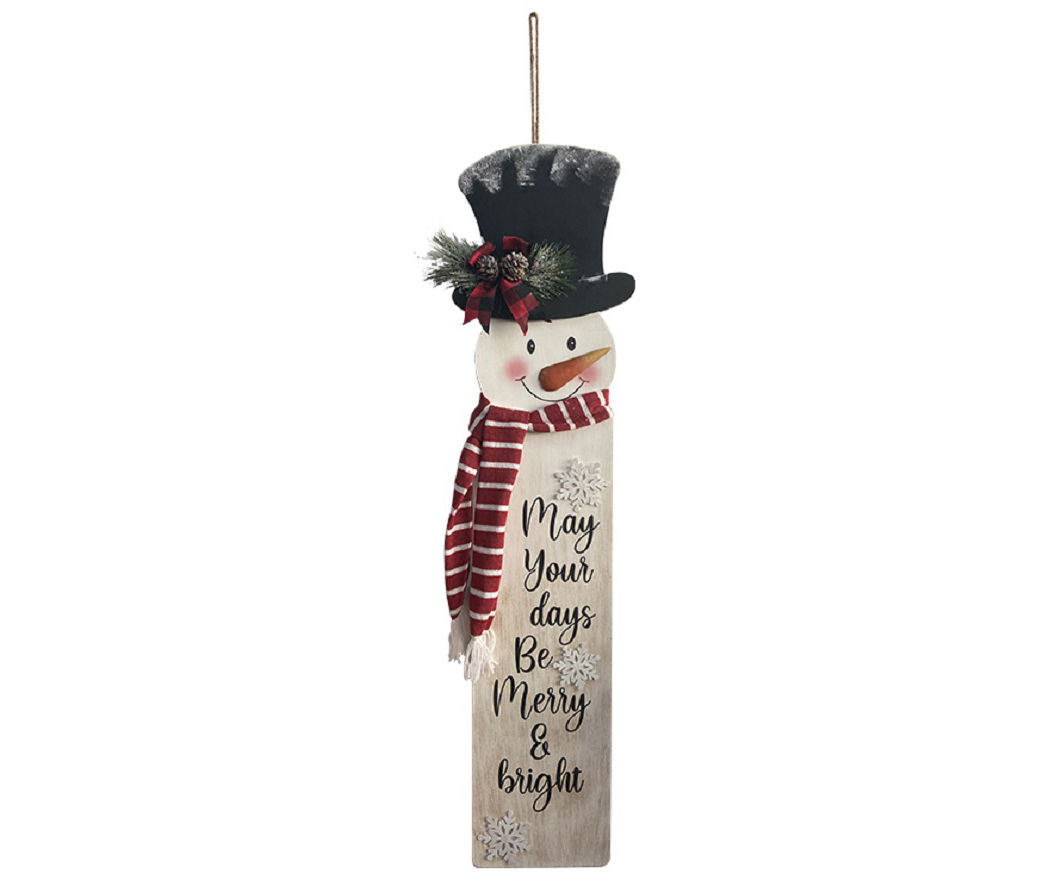 Winter Wonder Lane "Merry & Bright" Snowman Leaner Decor | Big Lots