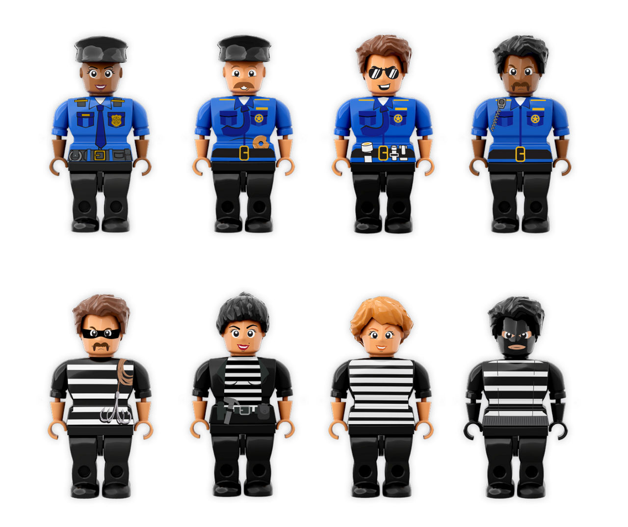 Block Tech Police Force 8-Piece Figure Set | Big Lots
