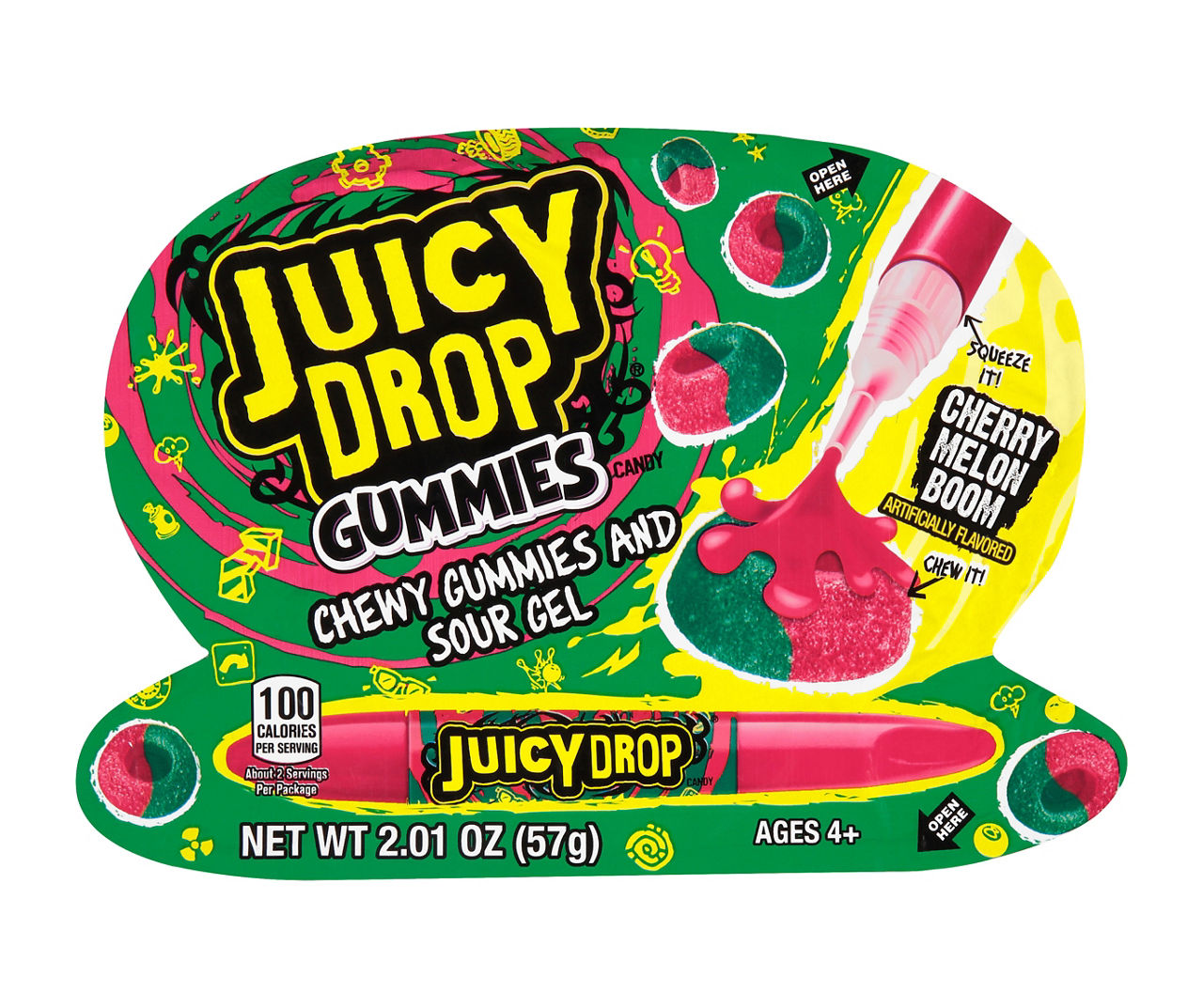 Topps Juicy Drop Gummies Candy, Sweet Gummies & Sour Gel Pen, Assorted ...