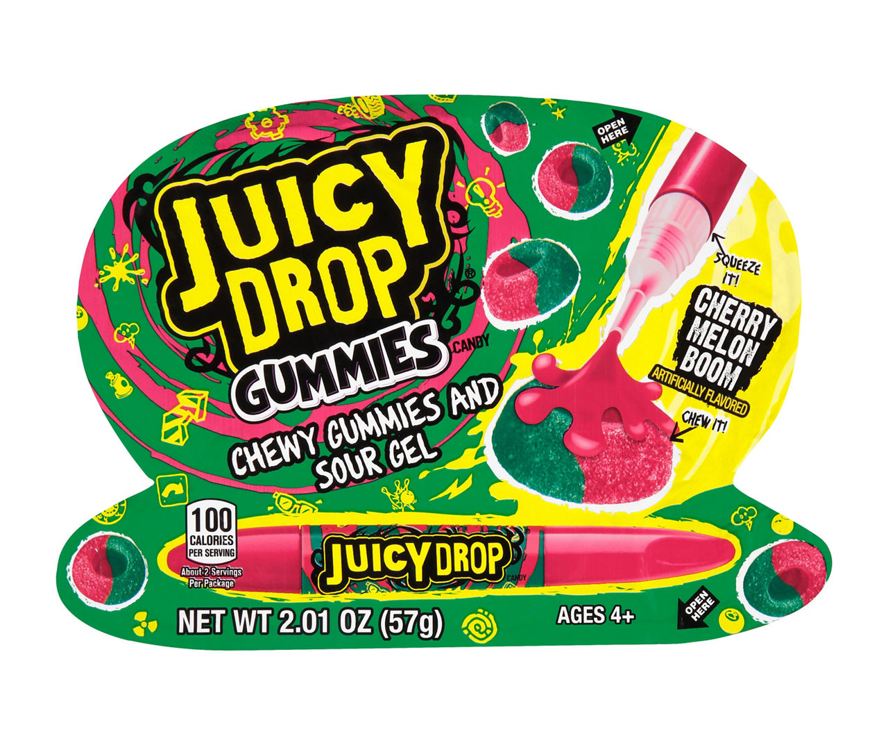 Topps Juicy Drop Gummies Candy, Sweet Gummies & Sour Gel Pen, Assorted ...