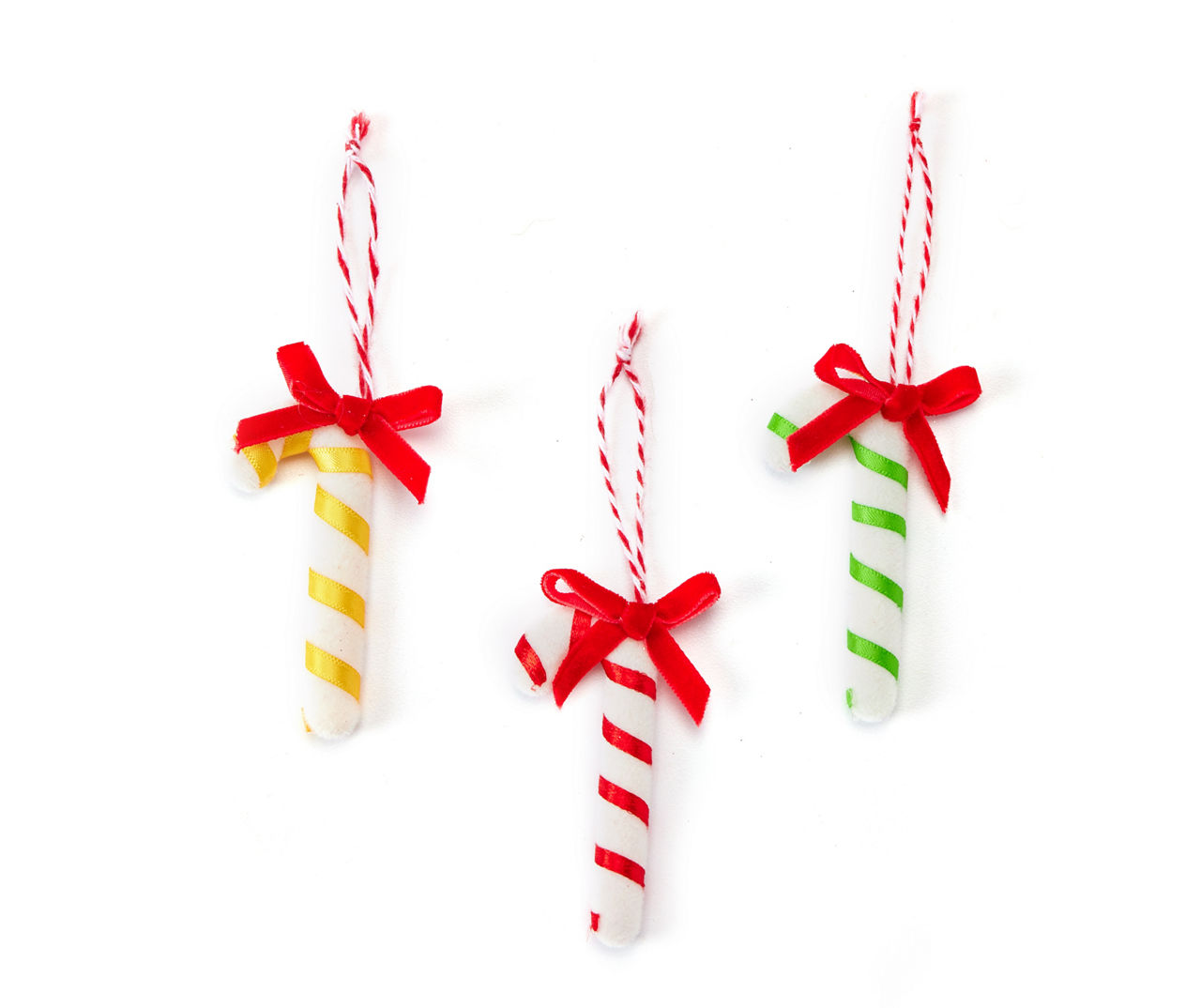 Winter Wonder Lane Red, Green & Yellow Candy Cane Mini Ornaments, 8 ...